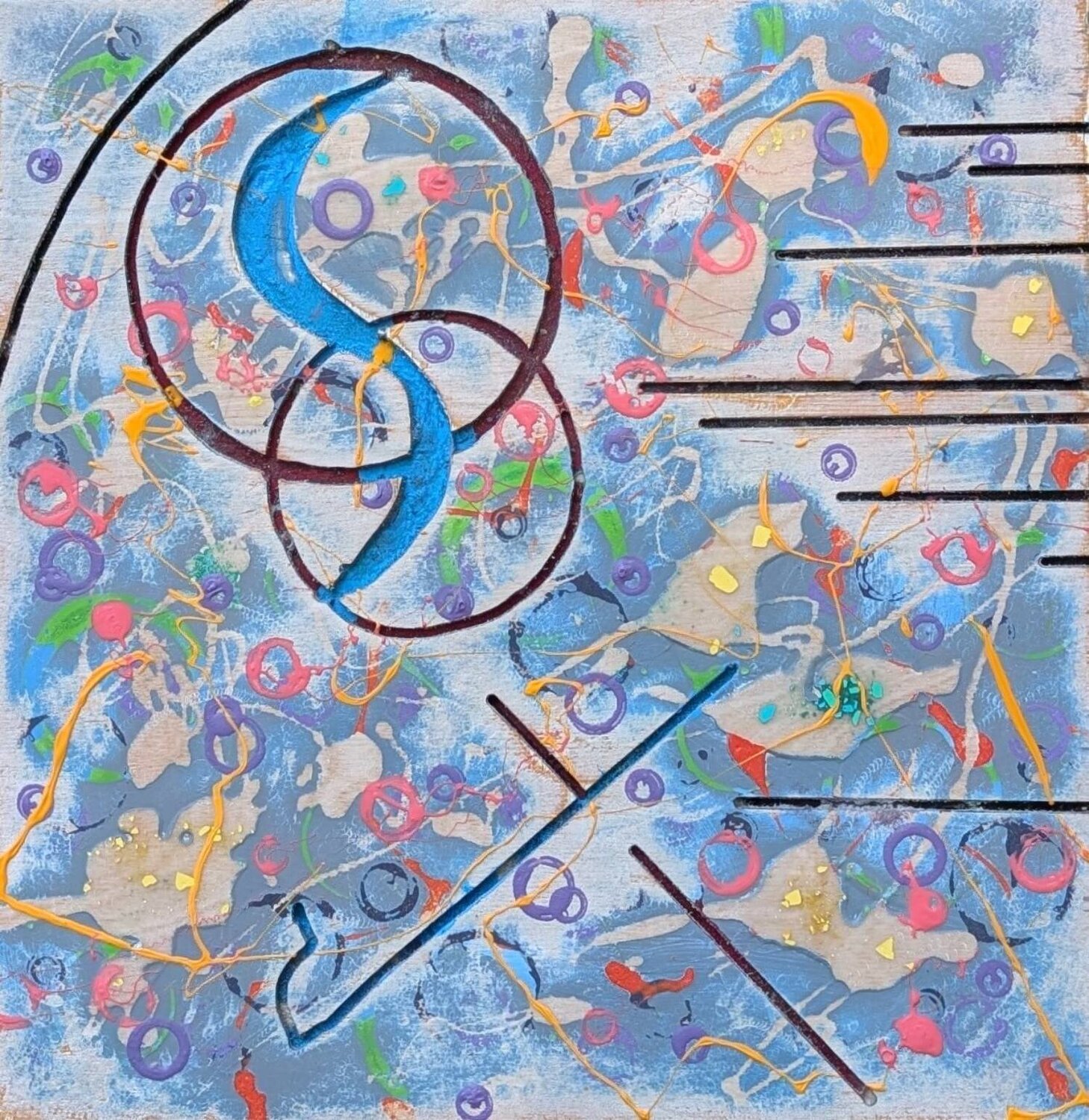 Ad hoc de Bart Dluhy (2025): Pintura Acrílico, Pastel en Madera - Singulart