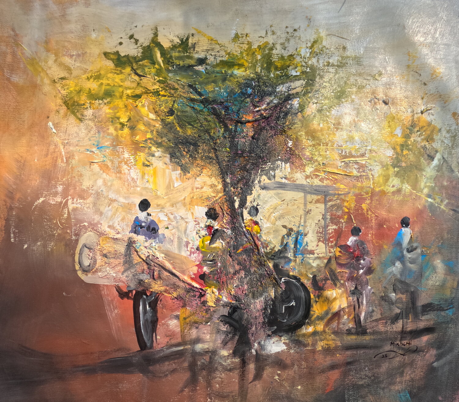 Under One Shade by Solomon Muchemi (2025) : Painting Acrylic, Cotton on Canvas - Singulart