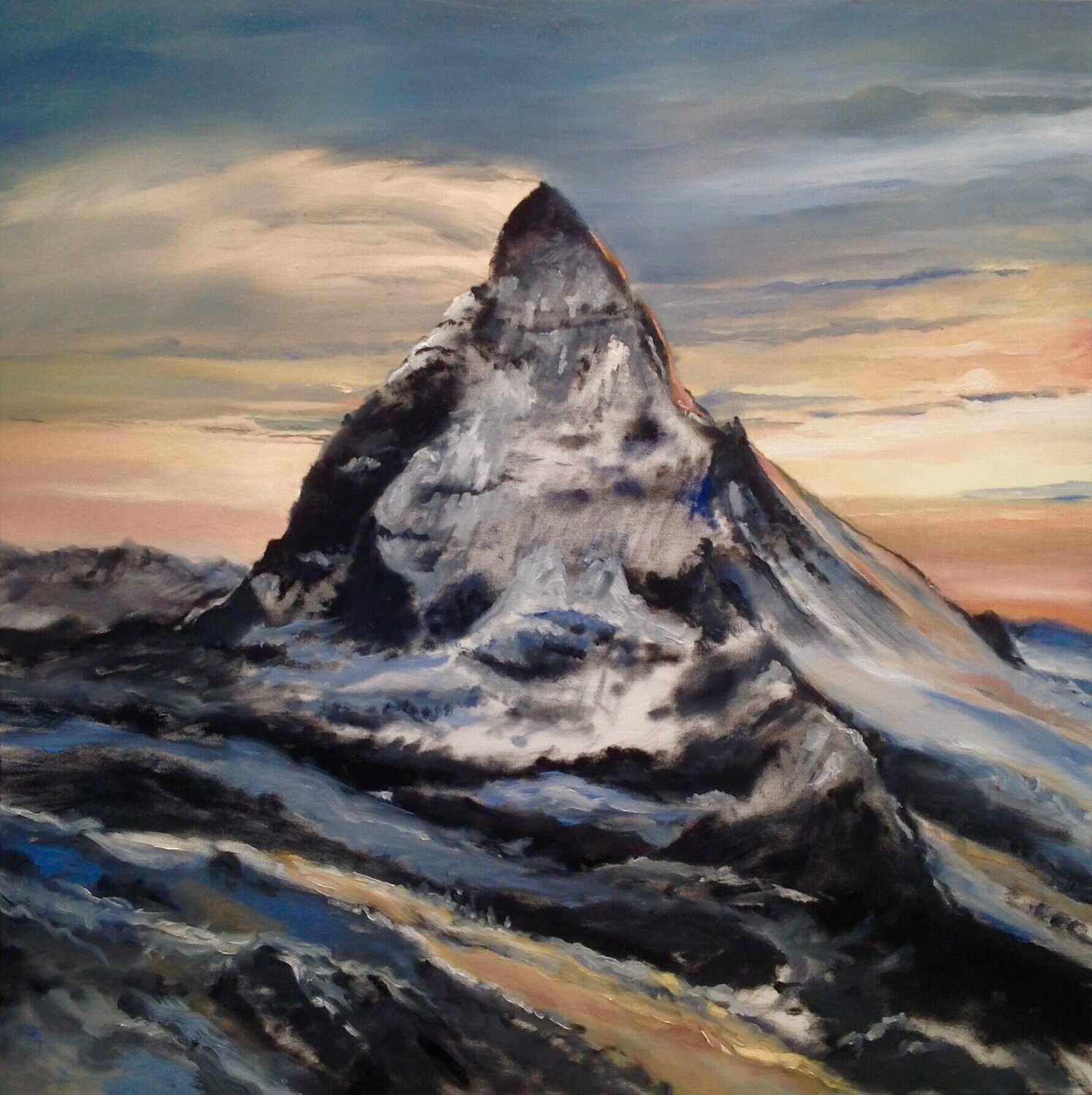Matterhorn di John Taply Wulfmeyer (2024): Pittura a Olio - Singulart
