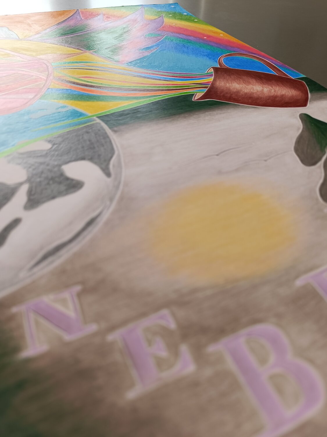 Rosarote Brille by Sandra Haase (2025) : Painting Colored Pencil on ...