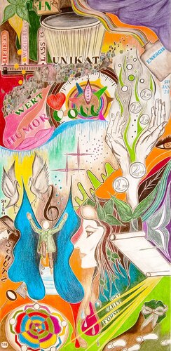 Unikat. Geld. Freundeskreis. de Sandra Haase (2024): Pintura Lápiz de ...