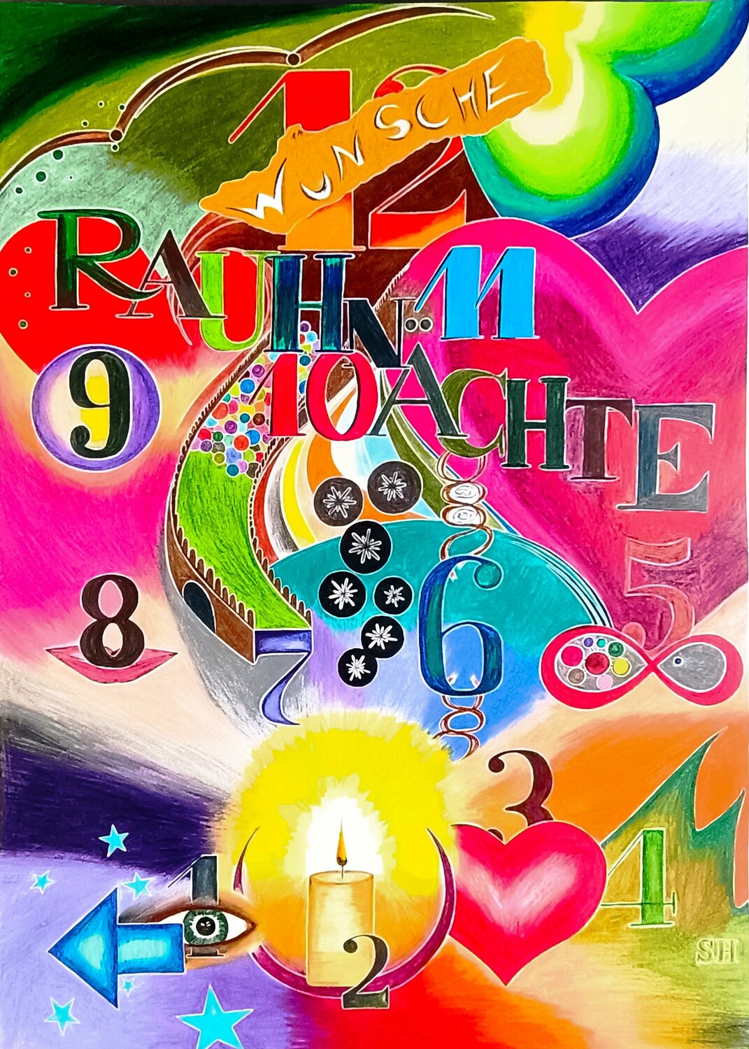12 Rauhnächte by Sandra Haase (2025) : Painting Colored Pencil on Paper ...