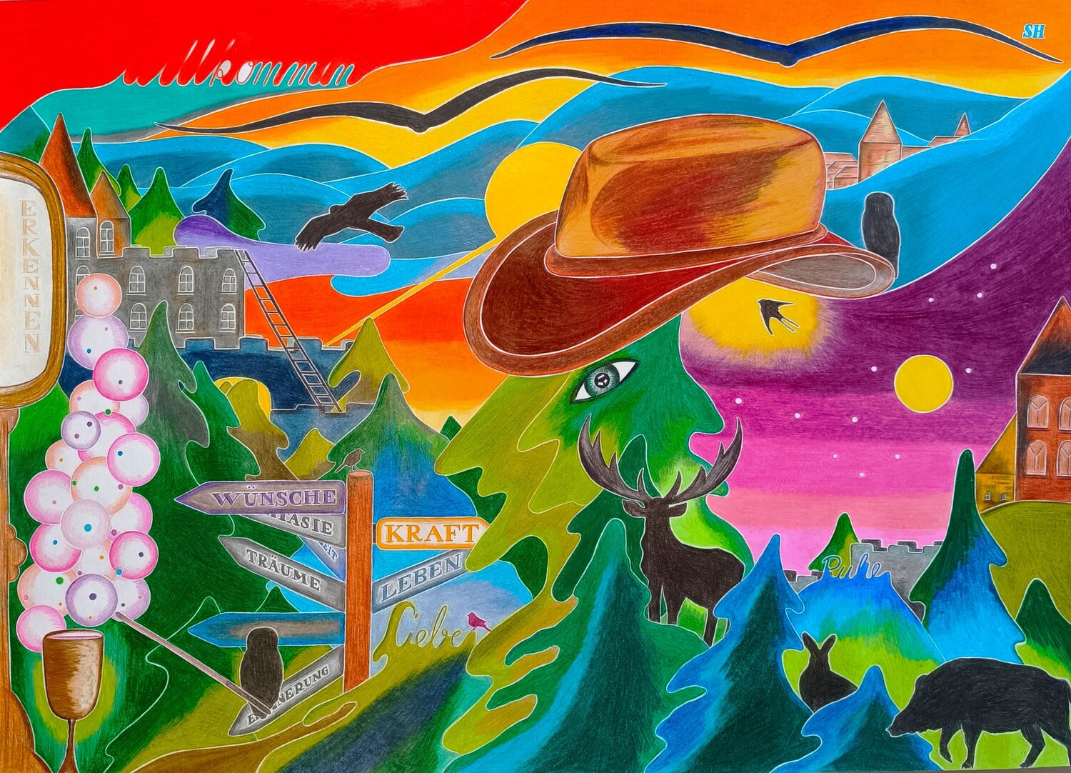 Hüter des Waldes. by Sandra Haase (2025) : Painting Colored Pencil on ...