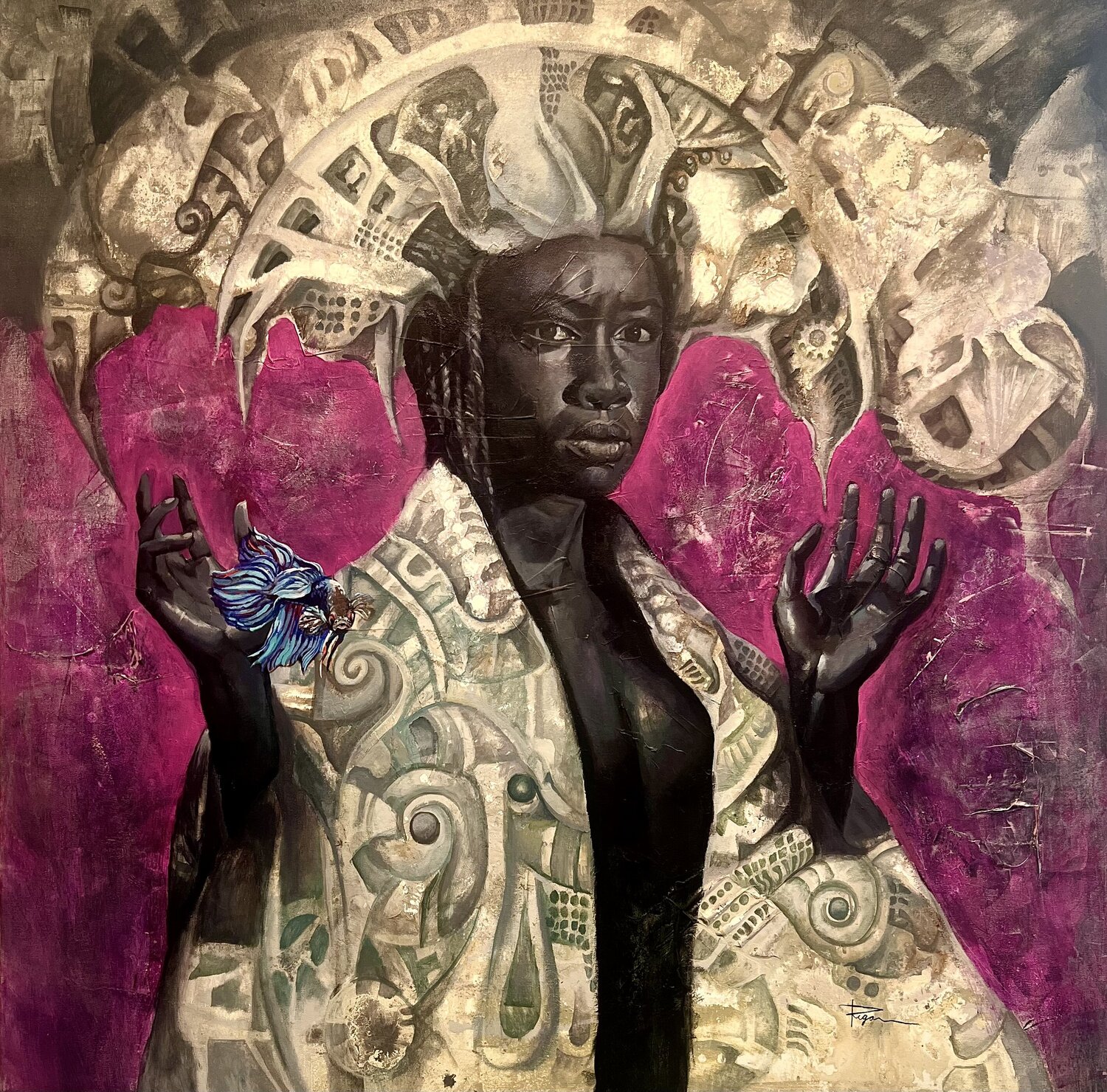 Con la magia en mis manos by Rigo Peralta (2023) : Painting Acrylic on ...