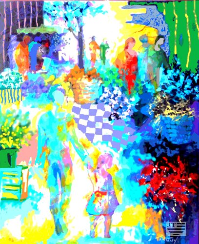 Marché à Inguiniel by Jacques Tanguy (2025) : Digital Digital on Metal ...