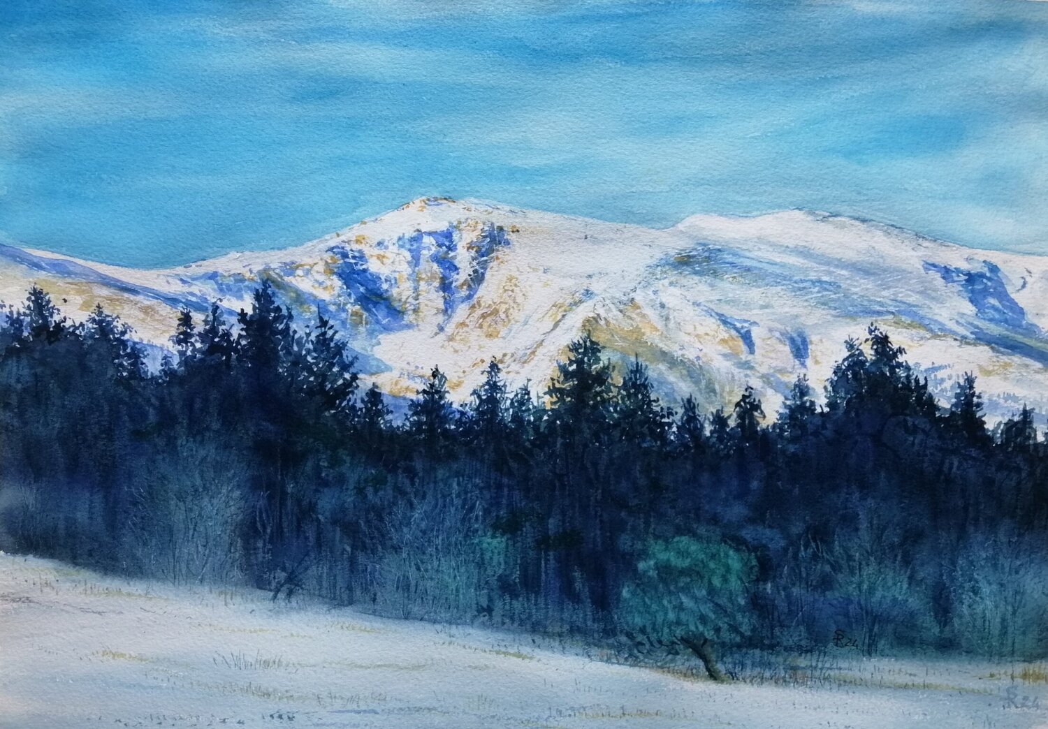 Monti Alburni by Silvio Ricci (2024) : Painting Watercolor on Paper ...