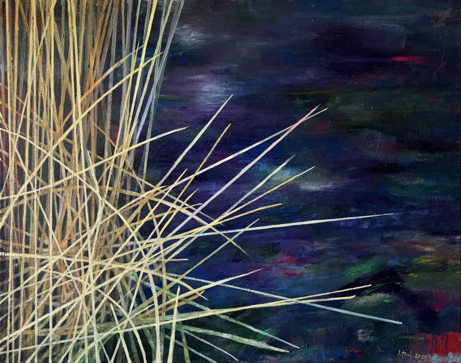 The Reeds by Jan Tichý (2025) : Painting Oil on Canvas - Singulart