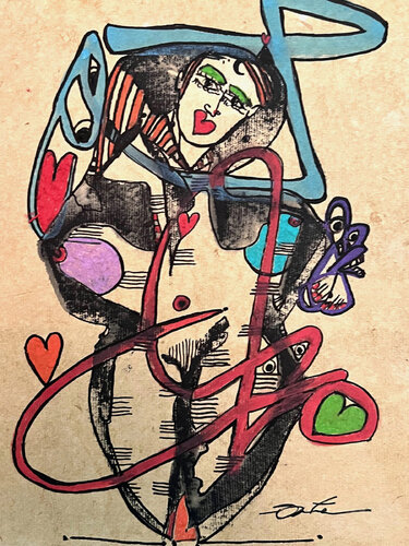 Linear beauty 1 de Leonardo Lanzolla (2025): Obra en papel Acrílico ...