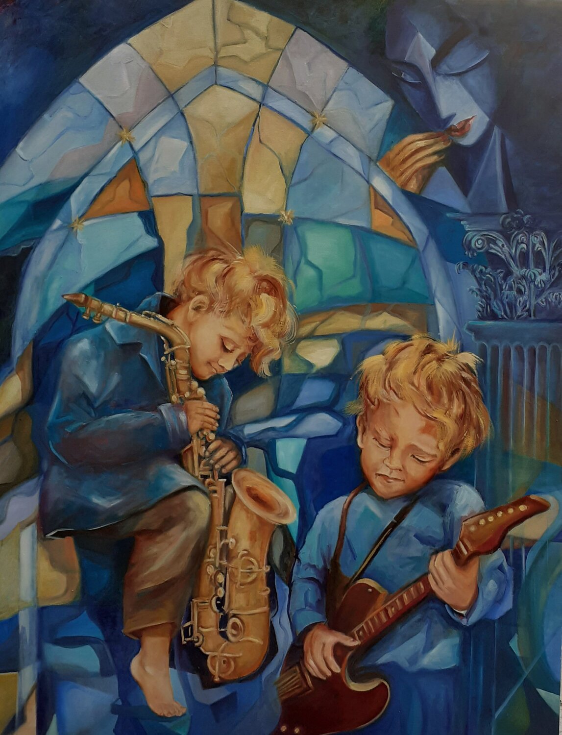 La_musique des anges by Ahmed ZAIBI (2021) : Painting Oil on Canvas - Singulart