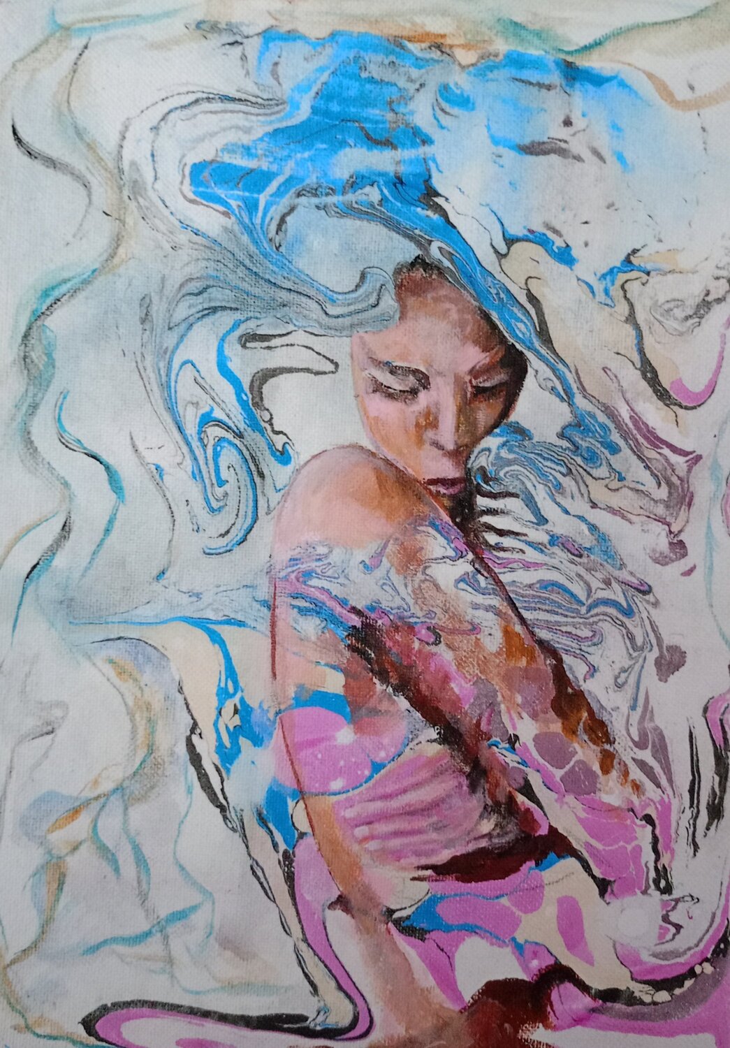 Le_voyage_ du_corps de Ahmed ZAIBI (2025): Pintura Acrílico en Lienzo - Singulart