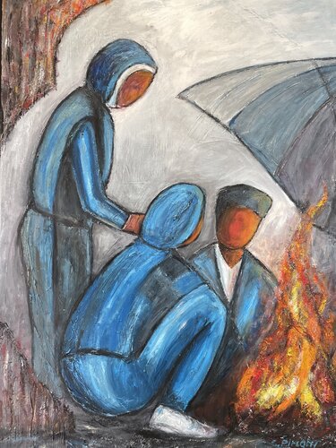 Les Migrants de Christian Pimont (2023) : Peinture Acrylique, Huile sur ...