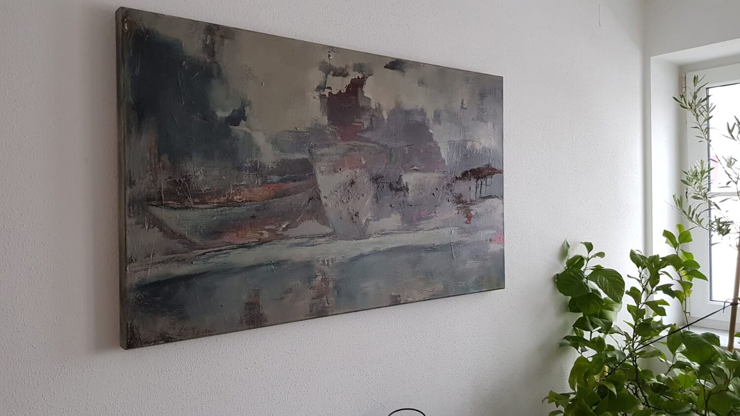 Old Pot by Monika Lehmann (N.D) : Painting Acrylic, Earth on Canvas ...