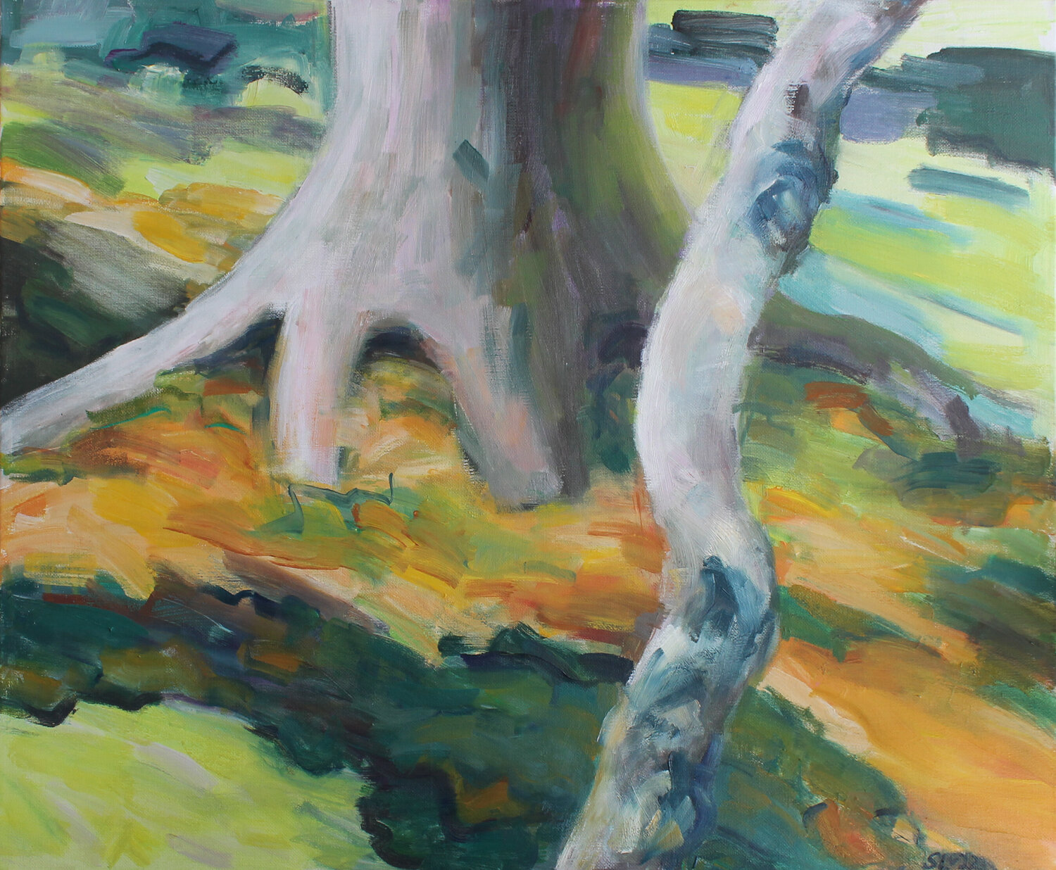 Tree on a walk 2 de Stine Lindborg (2022): Pintura Óleo en Lienzo ...