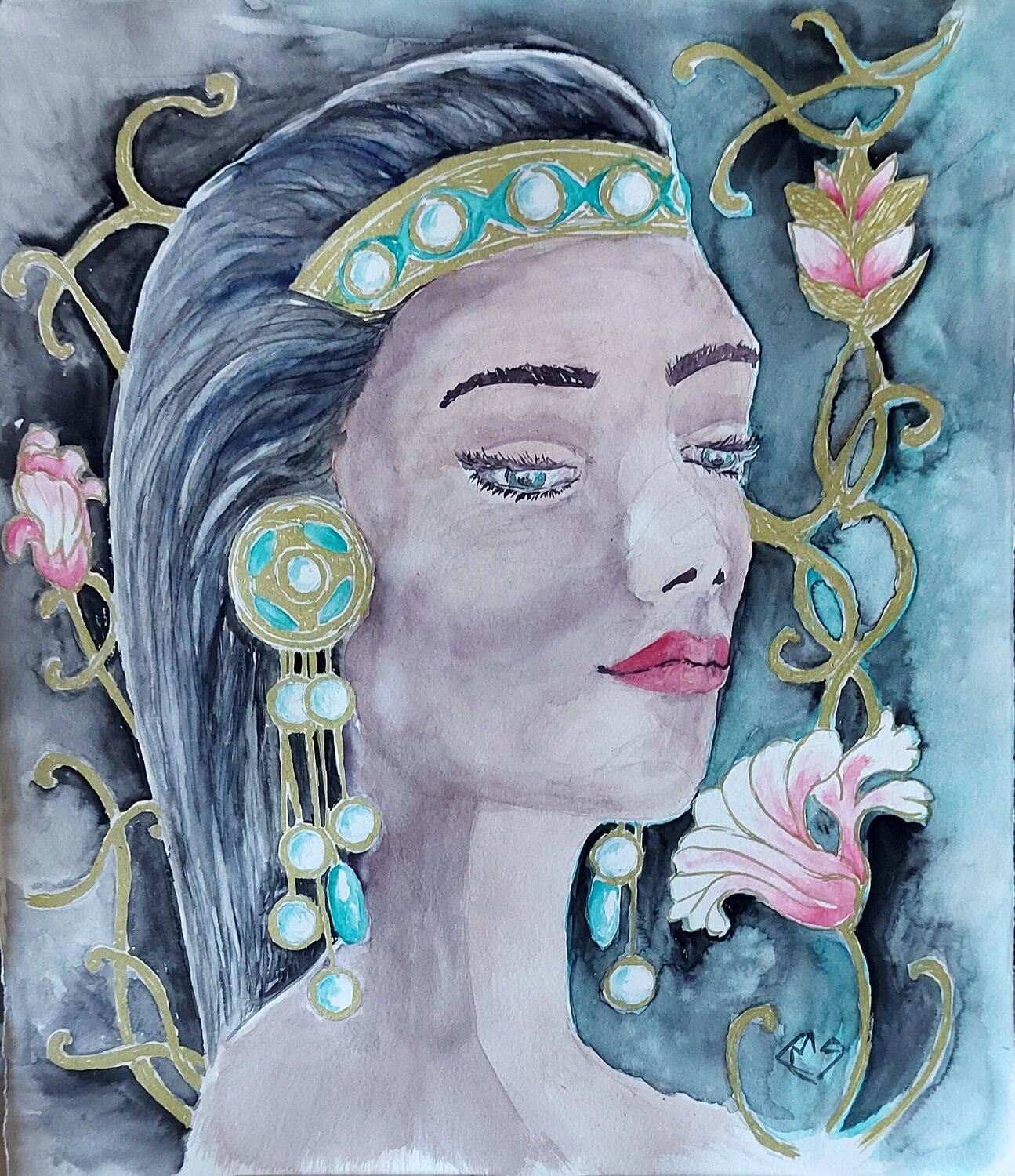 Dea Liberty de Maria Antonietta Garzia (2025): Pintura Acuarela ...