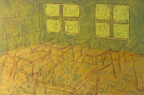 Yellow Afternoon de Yiming Tang (2025) : Œuvre sur papier Pastel, Crayon de couleur - Singulart
