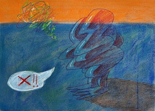 Hell Nah de Yiming Tang (2025) : Œuvre sur papier Pastel, Crayon de couleur - Singulart