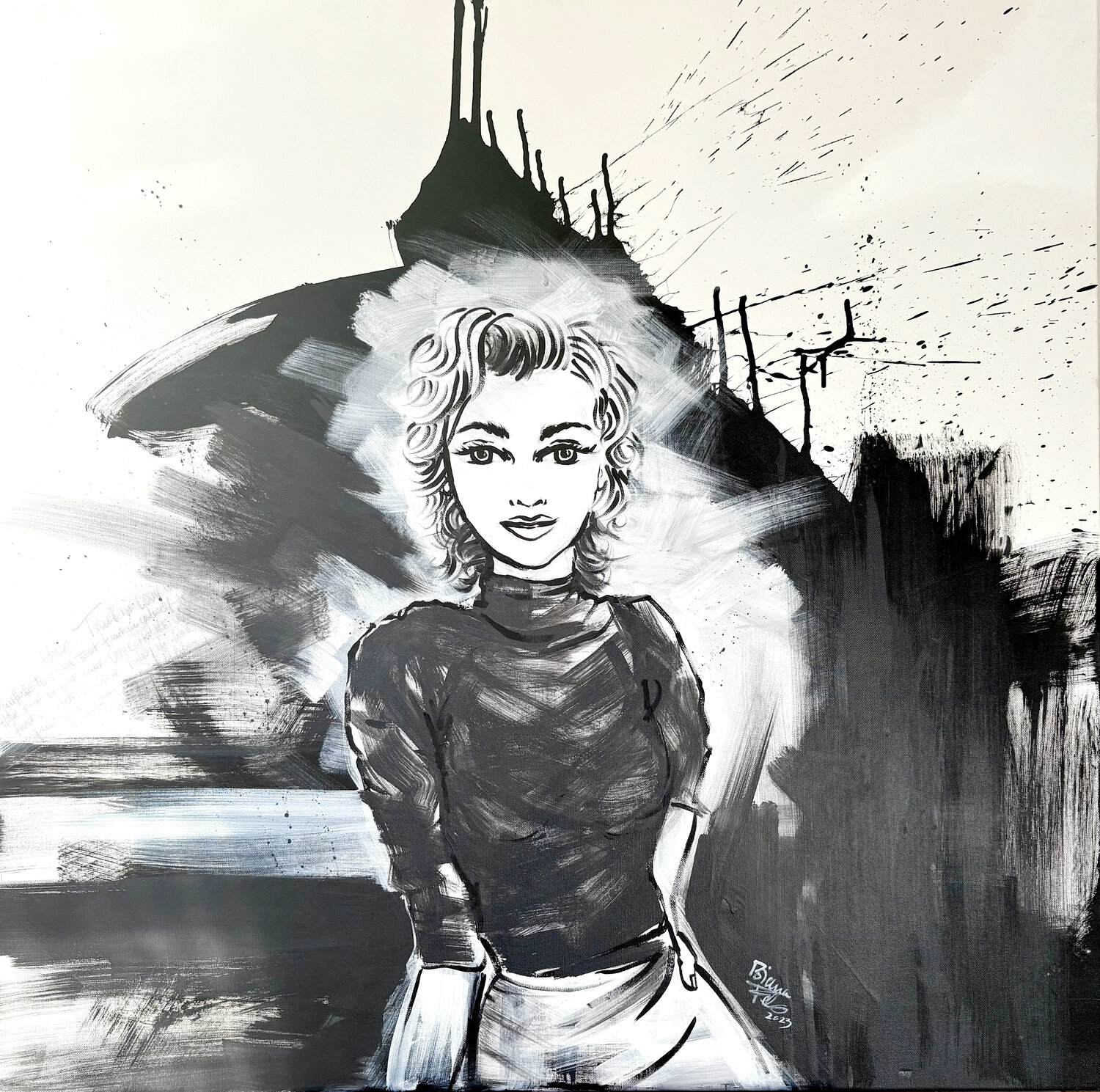 Beauty in me by Bianca Fels (2023) : Painting Acrylic, Pencil on Canvas ...