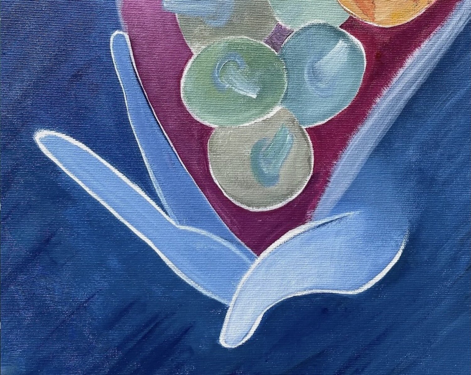 Comme une pierre précieuse entre nos mains, la Terre est là au milieu ...