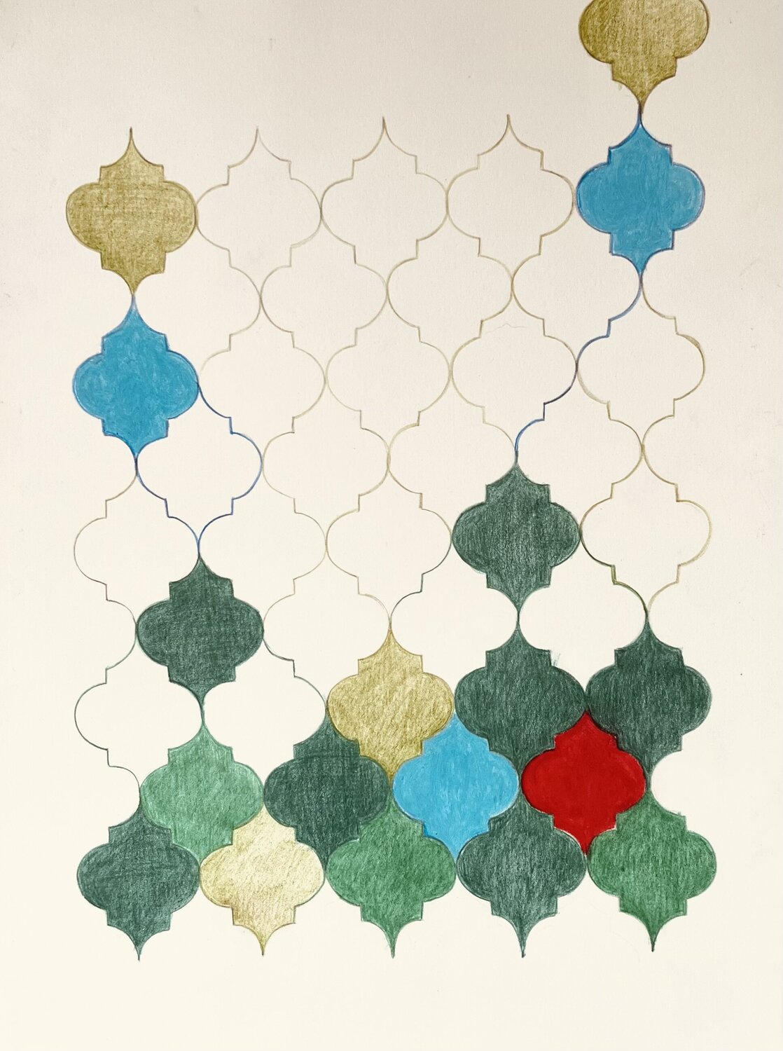 Arabesc I di ALINA DUCHROW (2025): Disegno a Matita colorata, Grafite su Carta - Singulart