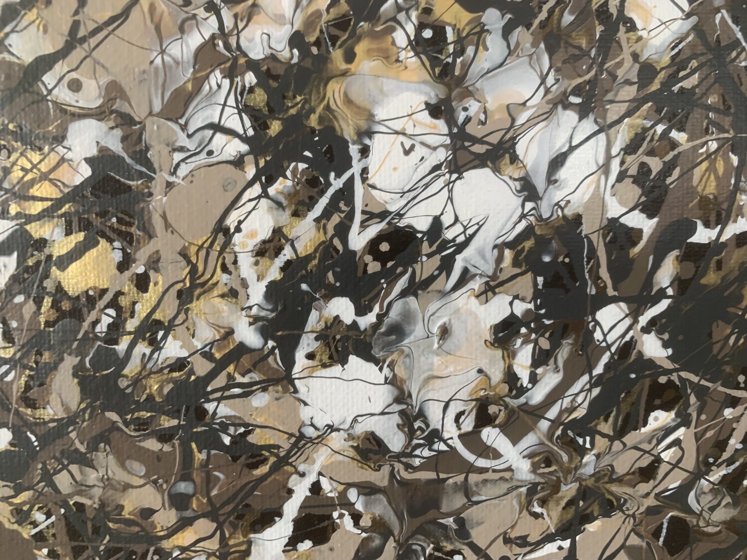 White and beige on brown by Maria Makarova (2019) : Painting Acrylic on ...