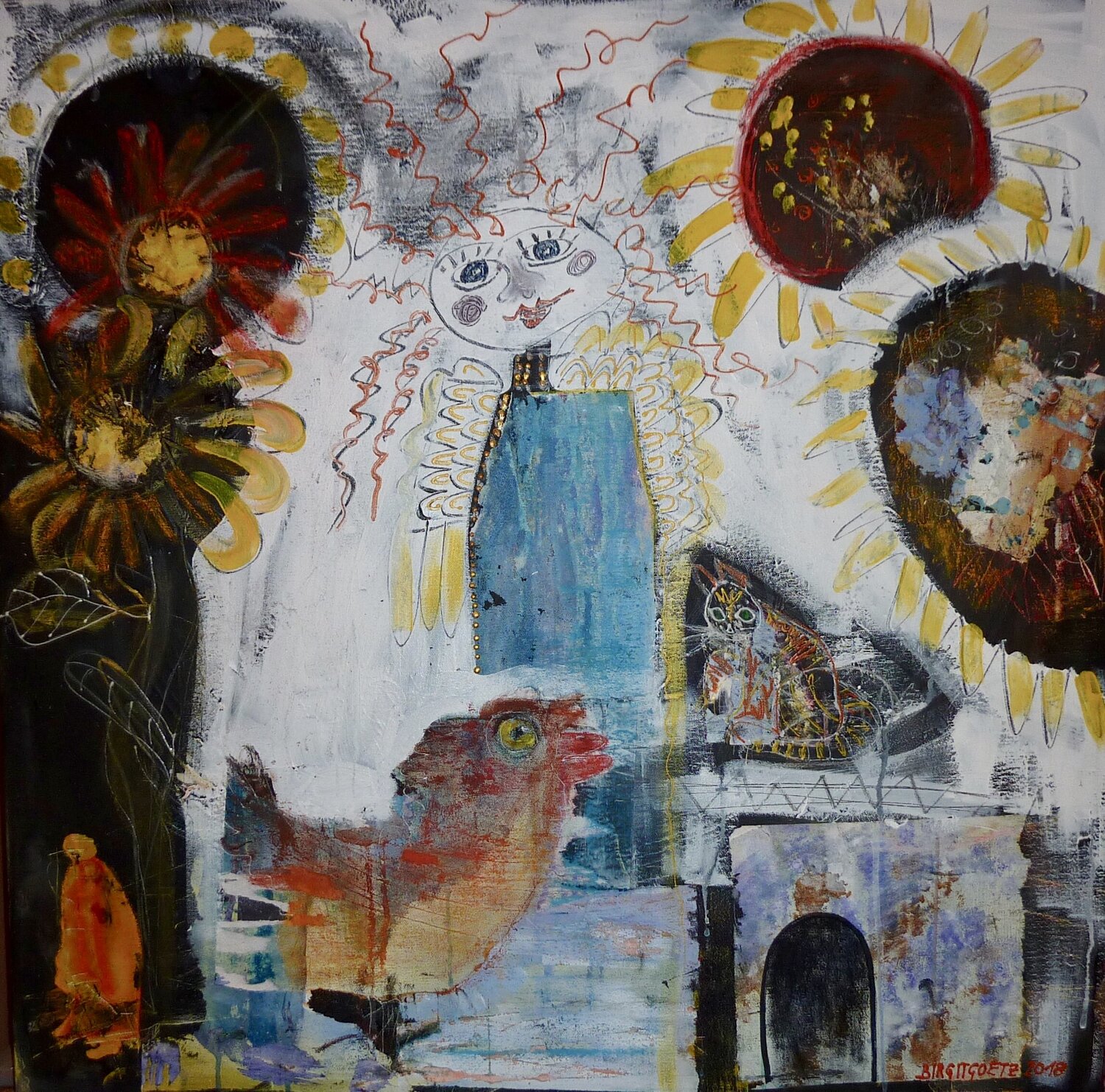 home sweet home de Birgit Goetz (2018) : Peinture Acrylique, Pastel gras sur Toile - Singulart