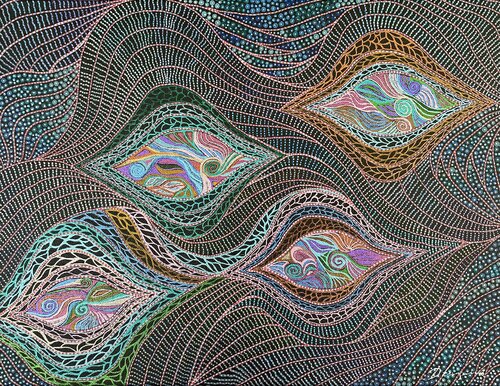 Listening Eyes by Dragana Olah (2026) : Drawing Felt on Canvas - Singulart