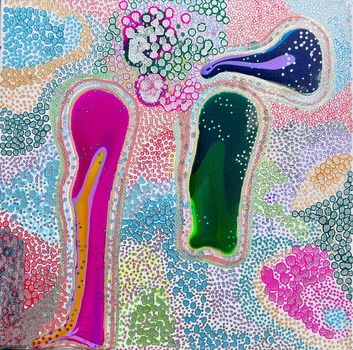 Cell 2 by Dragana Olah (2025) : Drawing Felt on Canvas - Singulart