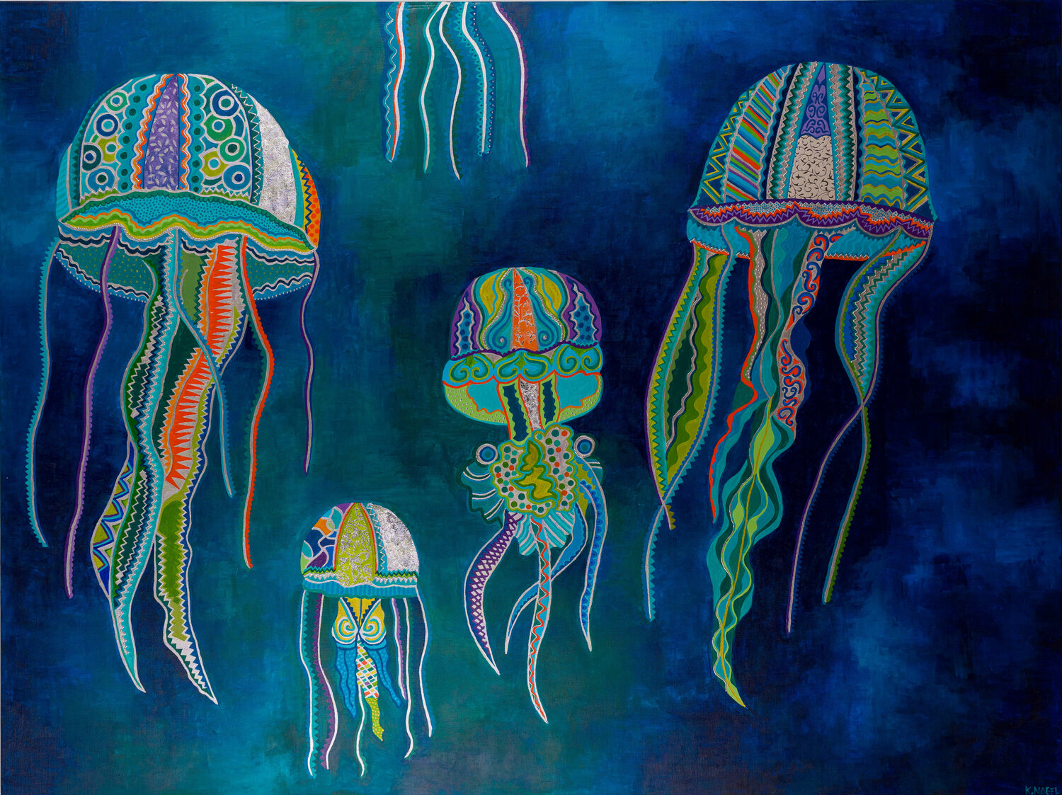 Cassiopea Jellyfish de Katja Nagel (2024) : Peinture Acrylique sur ...