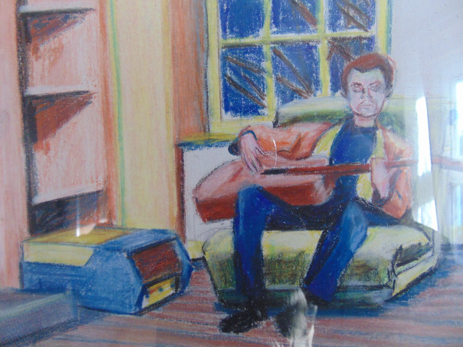Bill playing the guitar by michael aitken (1980) : Drawing Pastel on ...