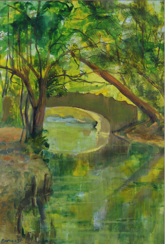 Bridge in Meanwood III de charlie burman (2022): Pintura Óleo en Papel ...