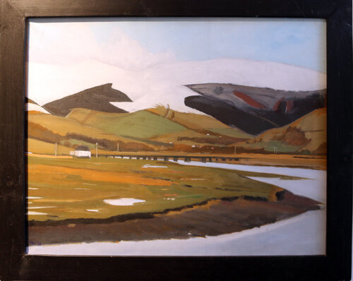 Barley, Herts von Kenneth Hay (1990): Malerei Öl auf Leinwand - Singulart