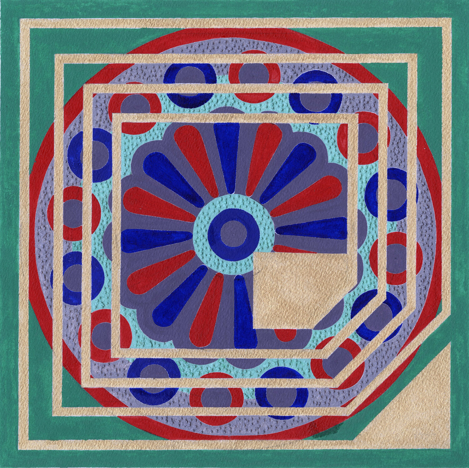 CM_026_"Royal Manhole Cover" de Kenneth Hay (2012): Pintura Gouache ...
