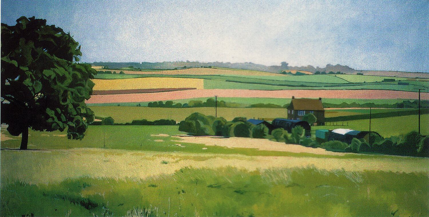 Barley, Herts by Kenneth Hay (1990) : Painting Oil on Canvas - Singulart