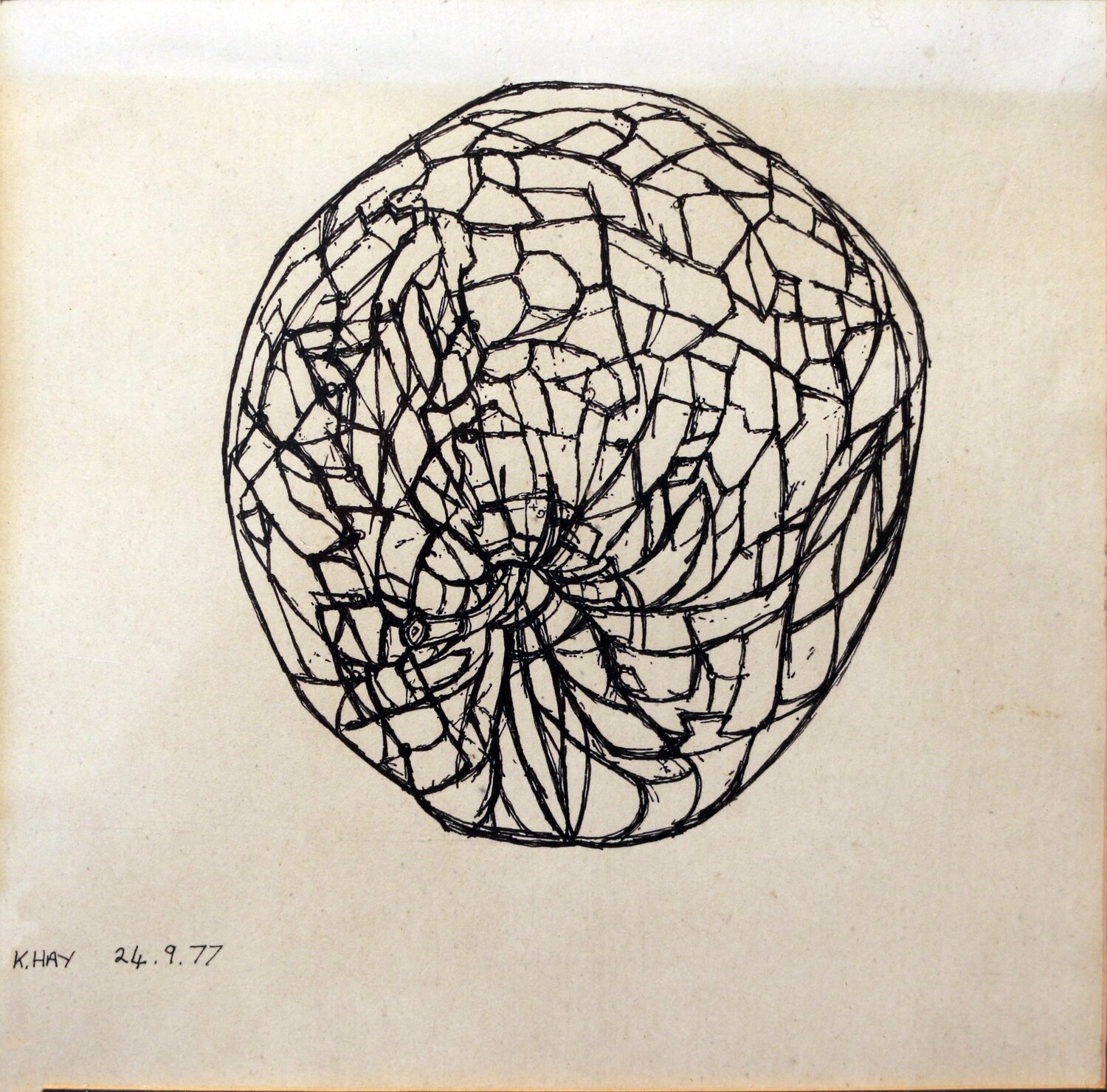 Articulated Surfaces de Kenneth Hay (1972): Dibujo Tinta china en Papel ...