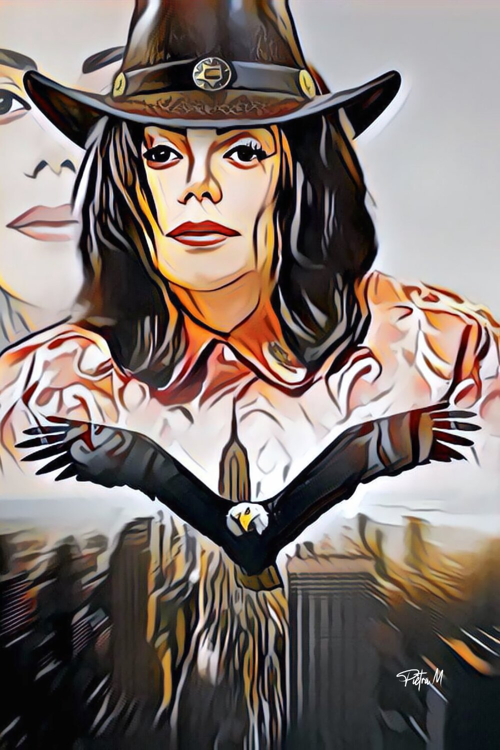 L’icône transcendée de Piétra M (Martine Poli) (2024): Digital Digital en Metal - Singulart