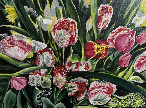 Summer in the neighborhood von Marija Matic (2021): Malerei Acryl auf ...