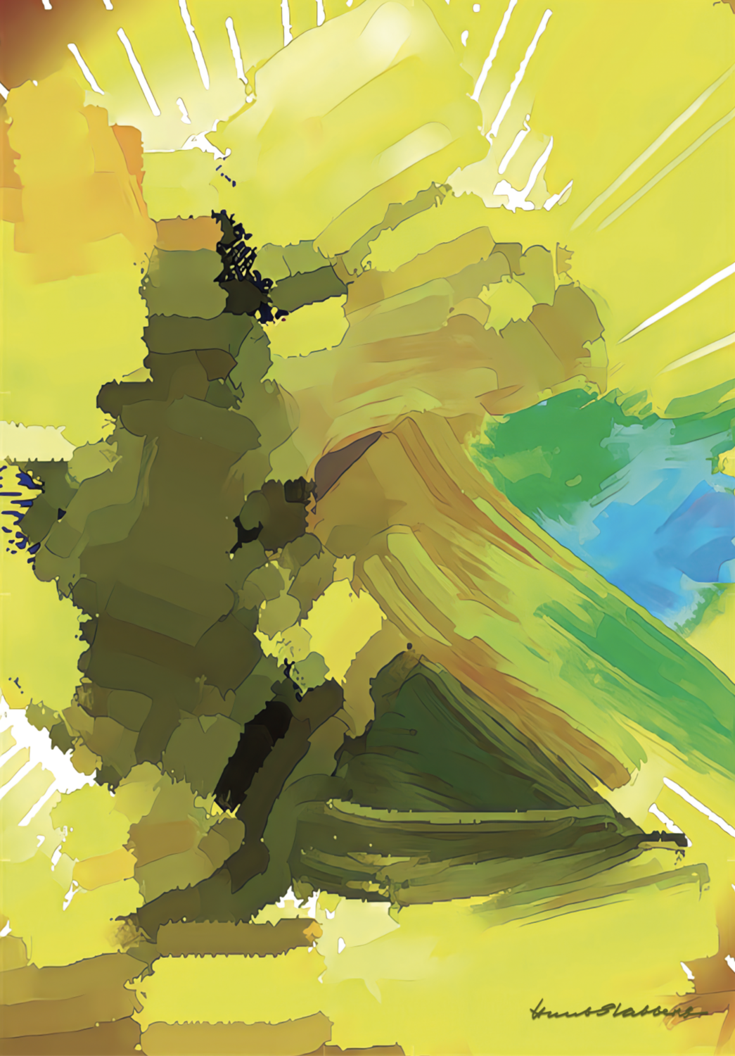 Free Hand de Hubb Slabbers (1997): Digital Digital en Tela - Singulart