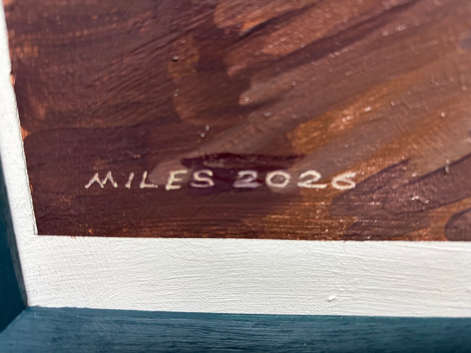 Walking dogs on a sandy beach von Gerald Miles (2026): Malerei Öl auf ...