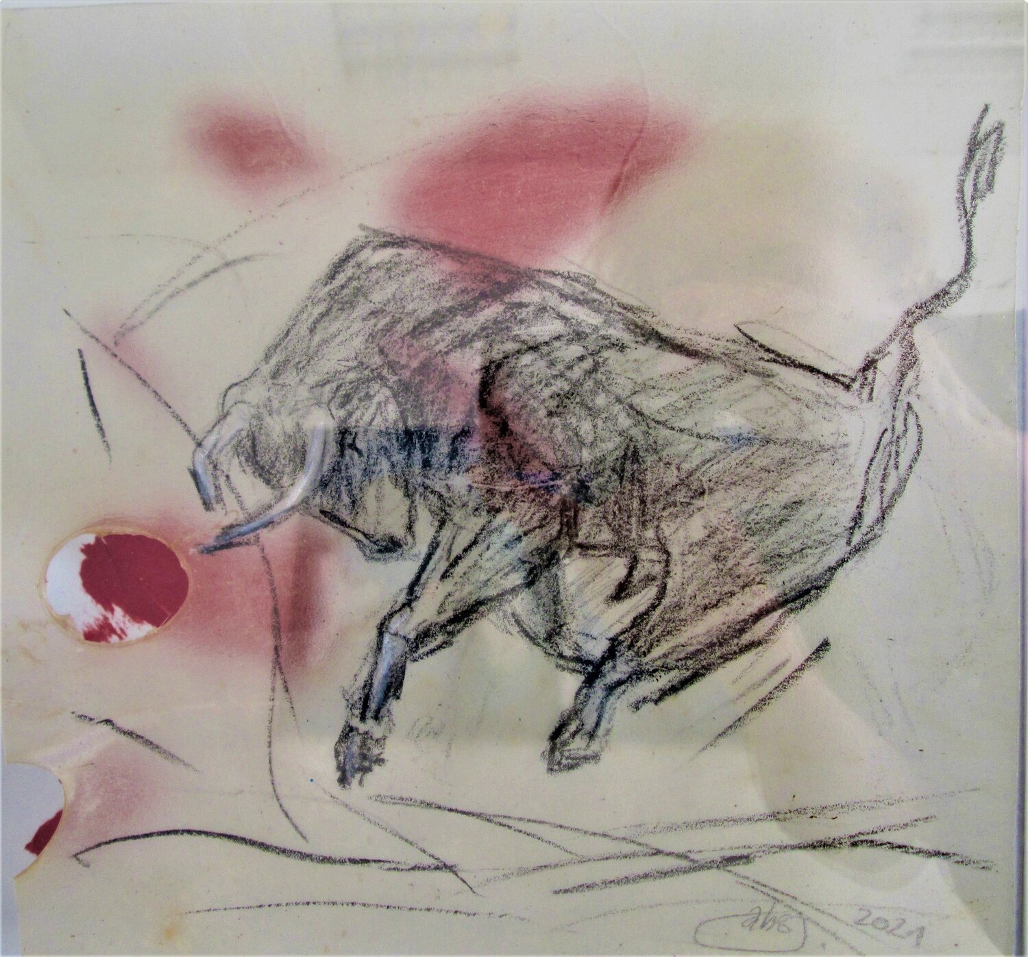 Das rote Tuch by Agnes Brigitte Schröck (2022) : Painting Acrylic ...