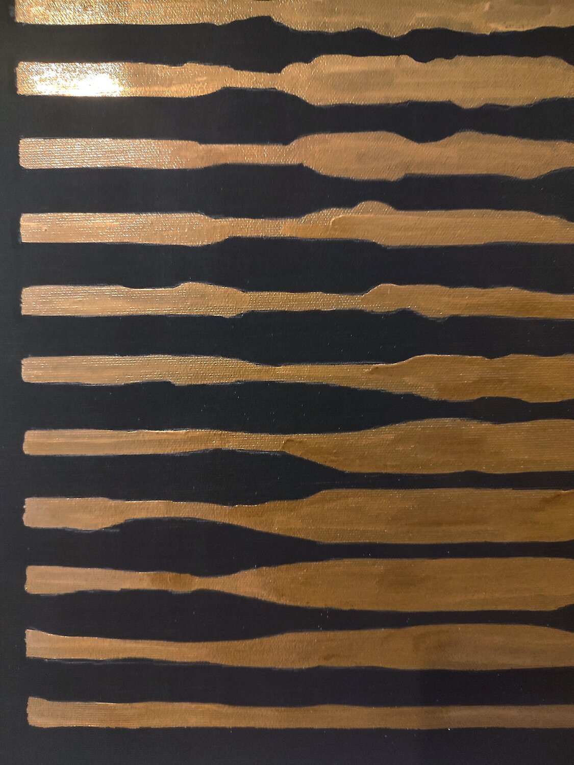 Gioconda Stripes Gold von walter geraci (2025): Malerei Acryl ...