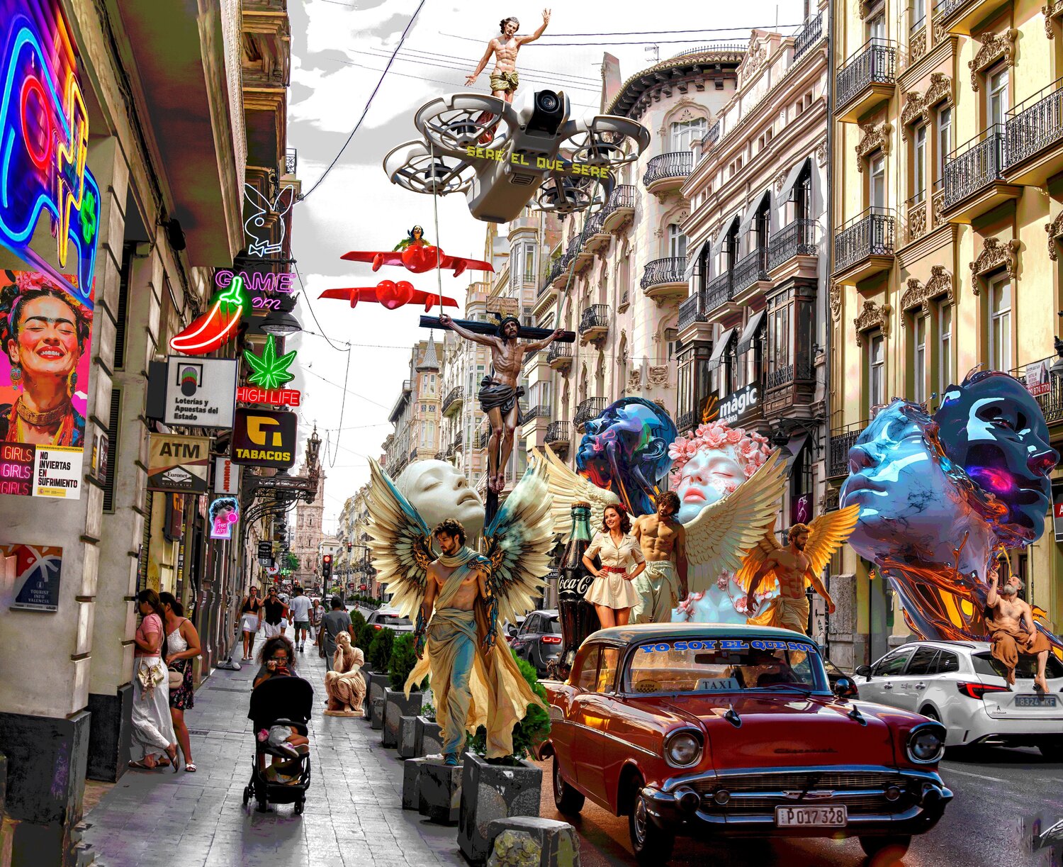 Serie: Teatros de la Democracia. Título: Yo soy el que soy - formato XL - Pop surrealismo de El ...