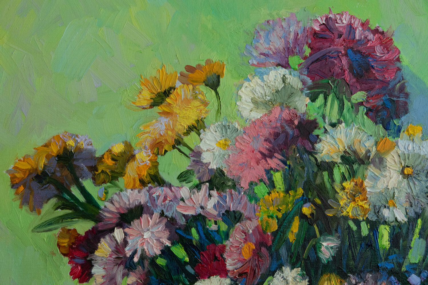 Flowers by Nargiz Guliyeva (2021) : Painting Oil on Canvas - Singulart