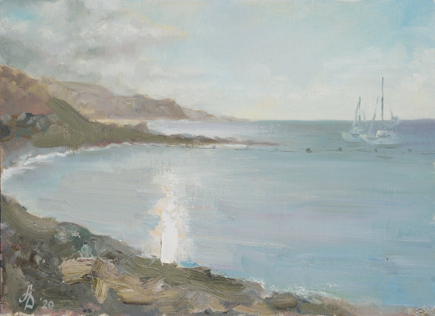 San Juan Bay de Ana Delgado (2020) : Peinture Huile sur Carton - Singulart