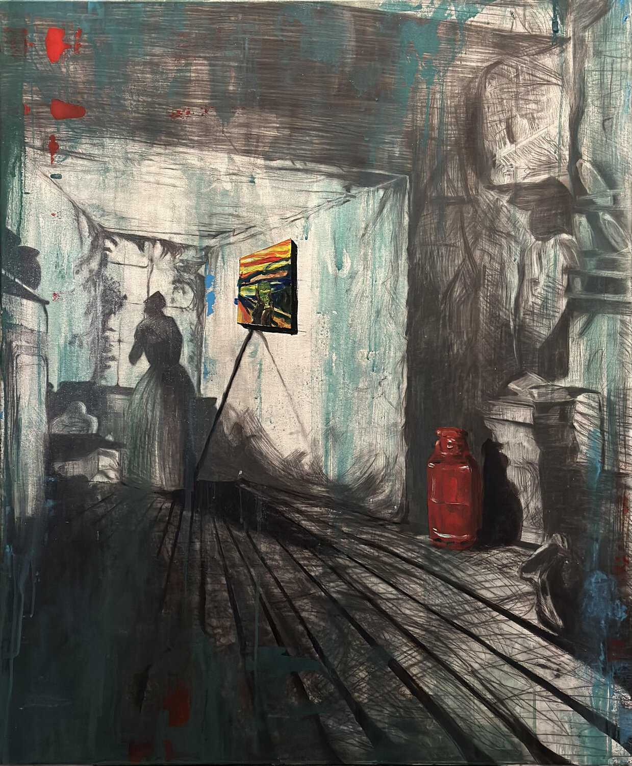 Silent Scream by Alessia Mogos (2024) : Painting Acrylic, Pencil on Canvas - Singulart