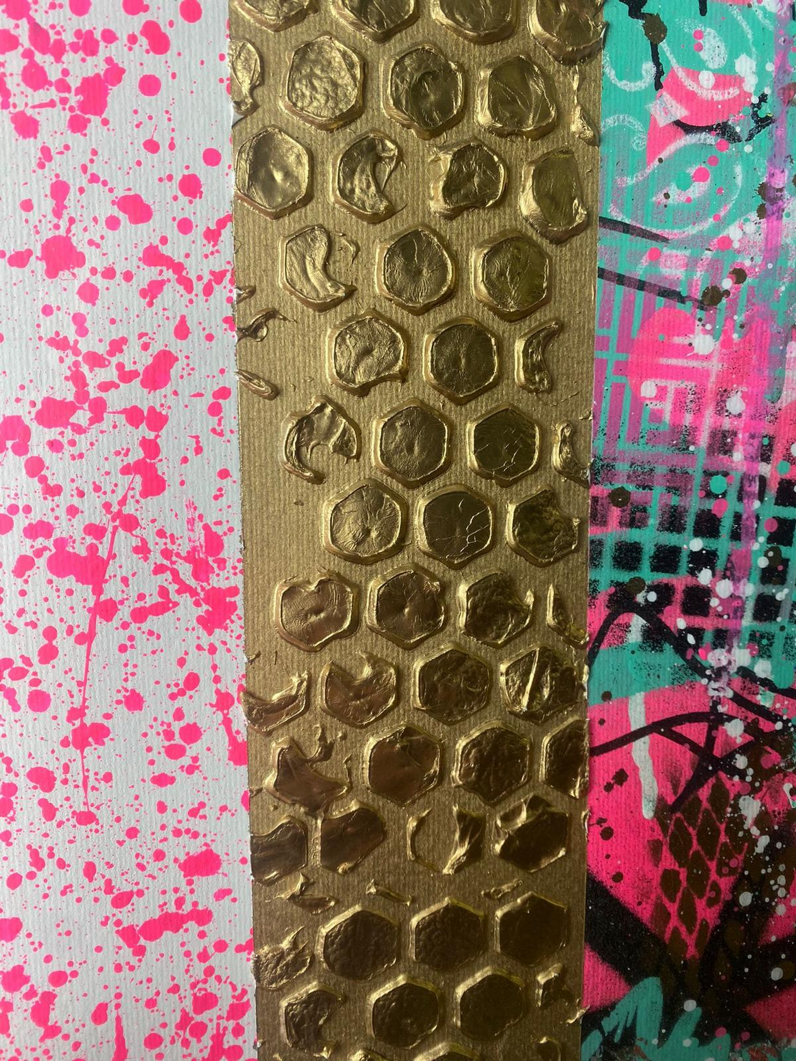 Urban Mosaic 8 by Textured (2025) : Painting Acrylic, Graffiti on Paper ...