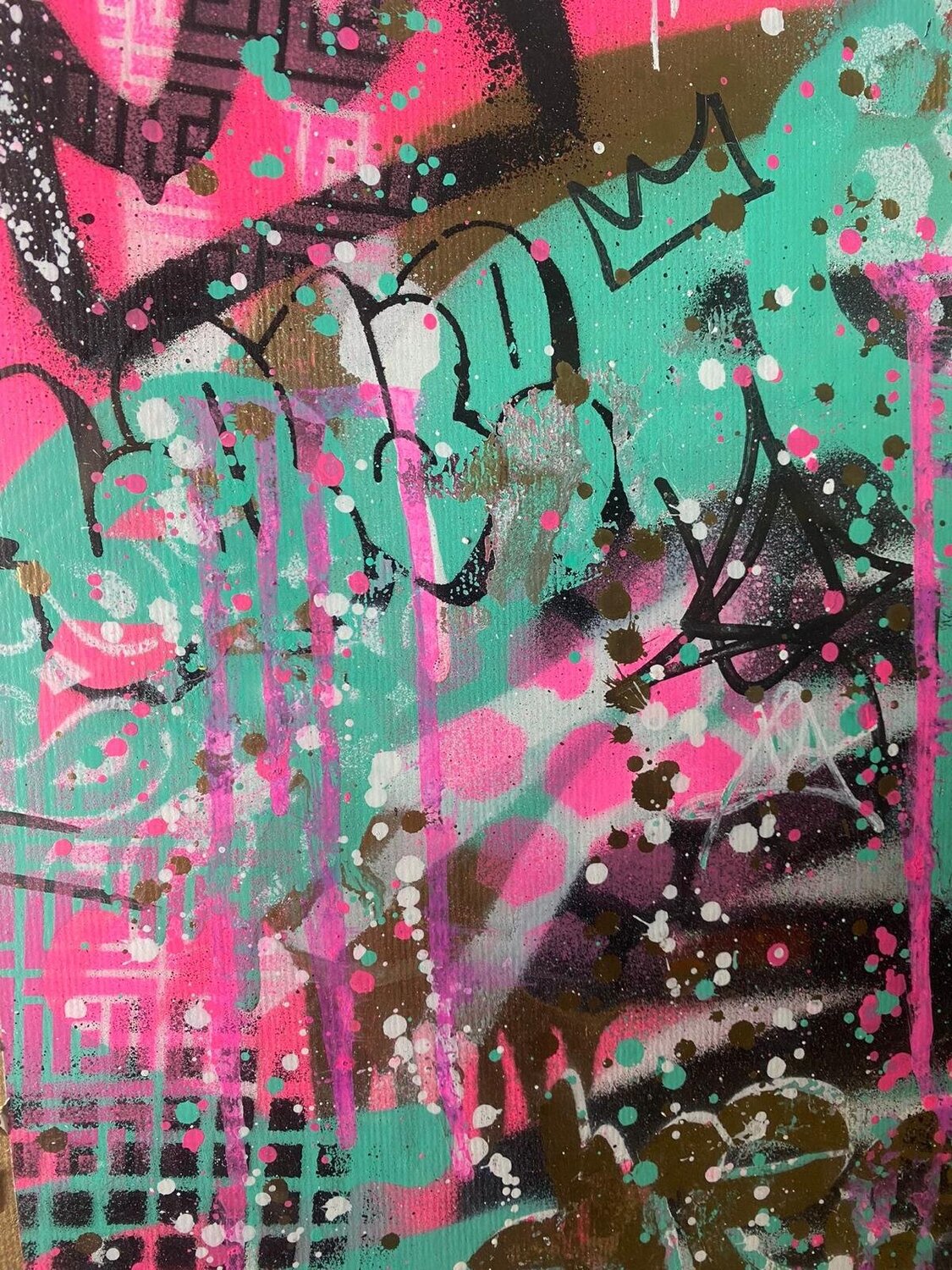 Urban Mosaic 8 by Textured (2025) : Painting Acrylic, Graffiti on Paper ...