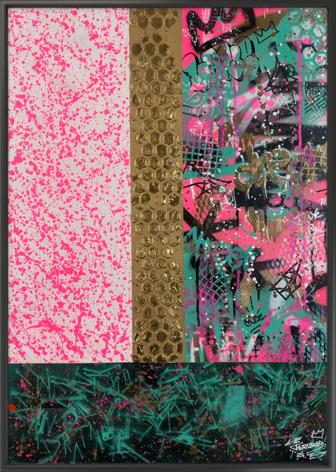 Urban Mosaic 8 by Textured (2025) : Painting Acrylic, Graffiti on Paper ...