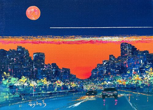 On my way home 17 by jeongrock Heo (2025) : Painting Oil on Canvas ...