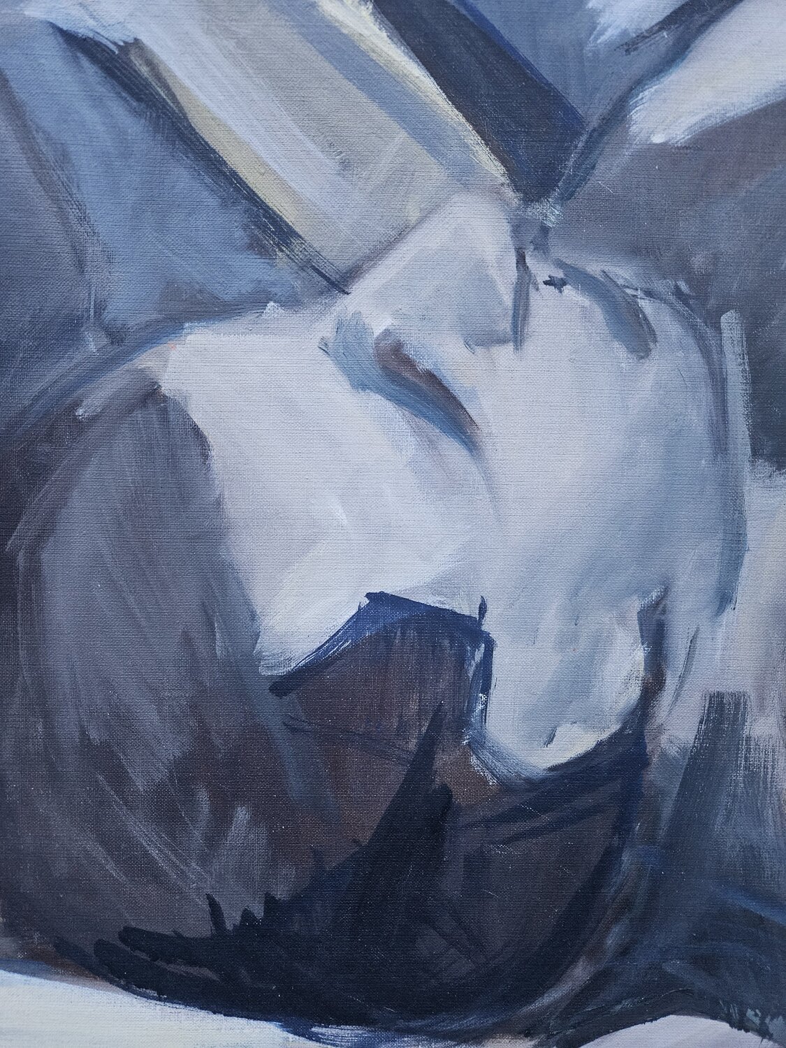 Nude model lying on a bed I by @asaleanderz Leanderz (1997) : Painting ...