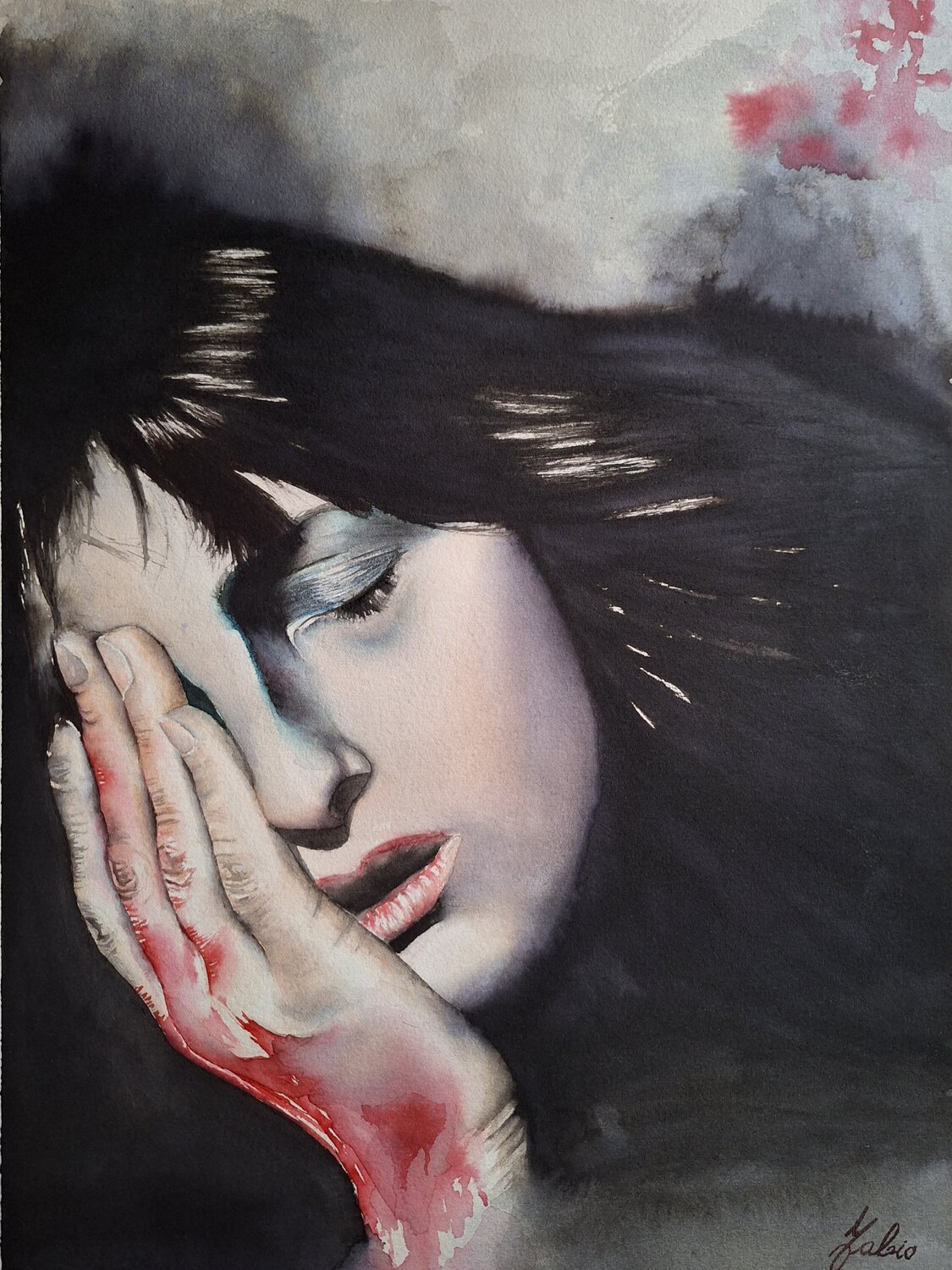 Anna Magnani door FABIO CERNUTO (2023) : Schilderij Waterverf op ...